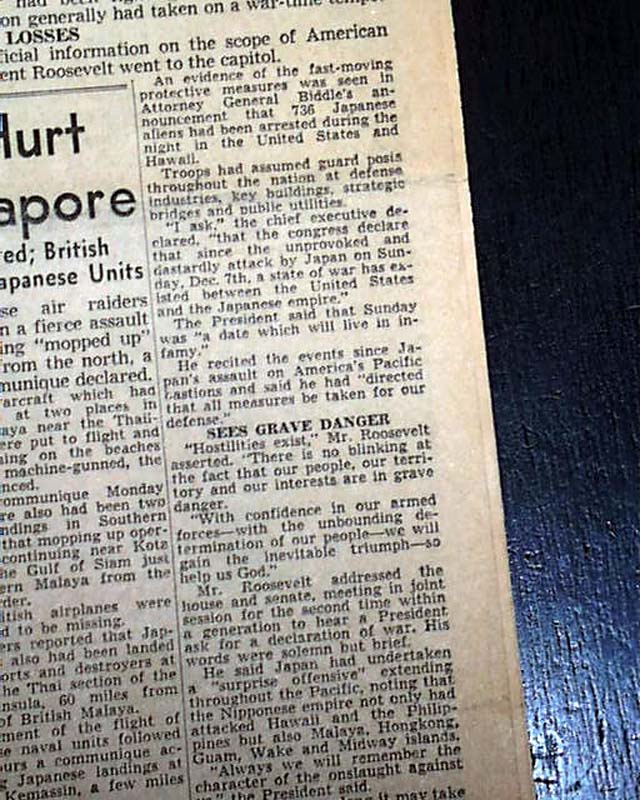 United States enters World War II... - RareNewspapers.com