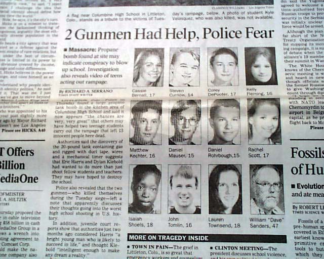 1999 Columbine High School massacre... - RareNewspapers.com