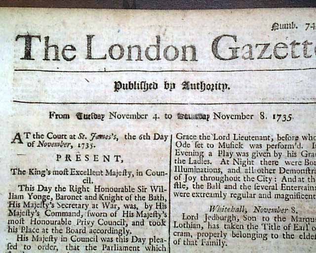 World's Oldest NEWSPAPER 1735 Gazette 270 YEARS OLD... - RareNewspapers.com