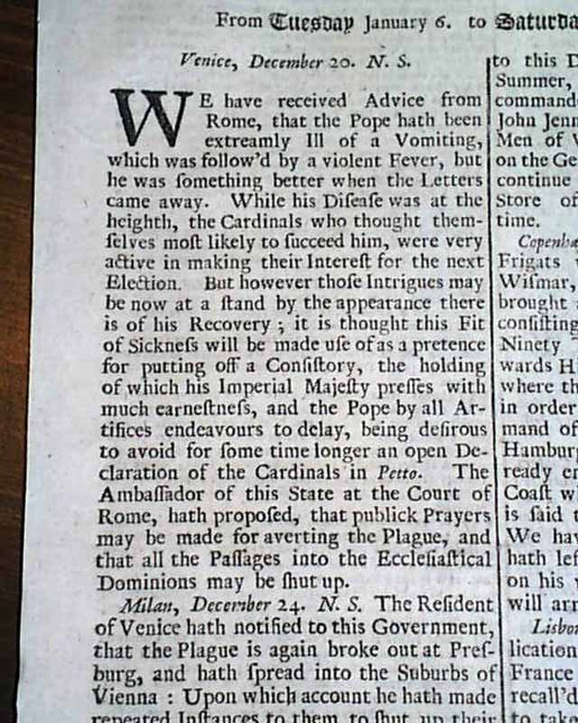World's Oldest NEWSPAPER 1712 Gazette 294 YEARS OLD... - RareNewspapers.com