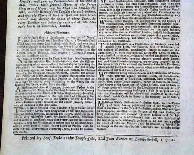 World's Oldest NEWSPAPER 1712 Gazette 294 YEARS OLD... - RareNewspapers.com