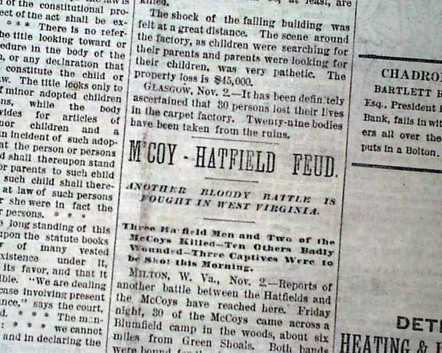 Great item on the Hatfield - McCoy feud... - RareNewspapers.com
