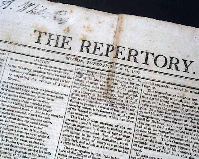 On the impeachment of U.S. Justice Samuel Chase... - RareNewspapers.com