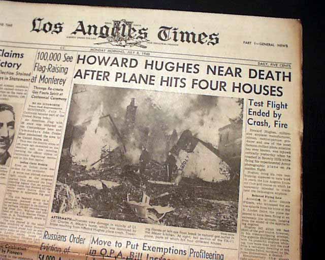 Howard Hughes airplane accident... - RareNewspapers.com