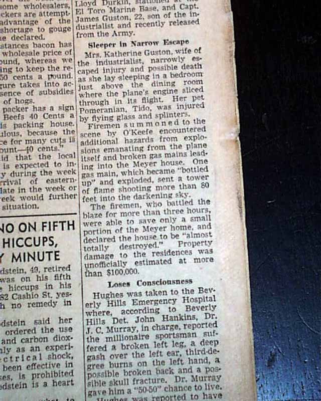 Howard Hughes airplane accident... - RareNewspapers.com