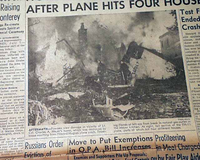 Howard Hughes airplane accident... - RareNewspapers.com