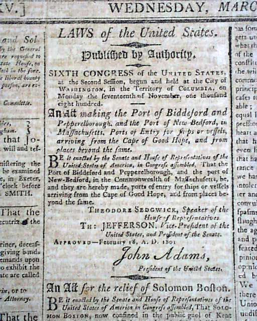 Jefferson's first inaugural address... - RareNewspapers.com