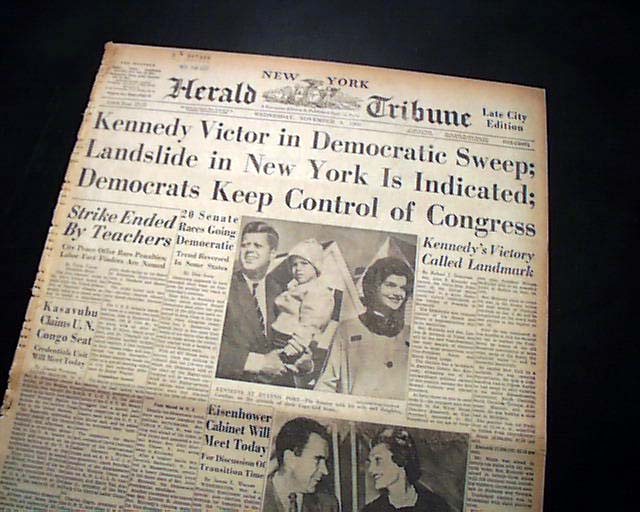 John F. Kennedy wins the Presidential election... - RareNewspapers.com