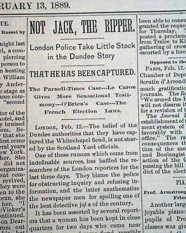 Jack the Ripper hoax in 1889.... - RareNewspapers.com
