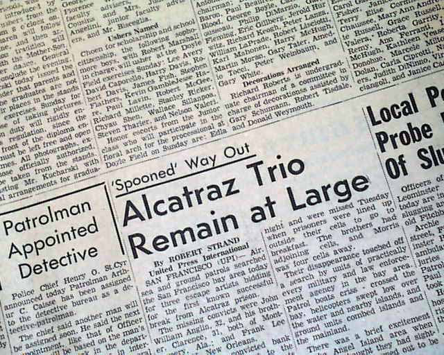 1962 Alcatraz Prison escape attempt... - RareNewspapers.com