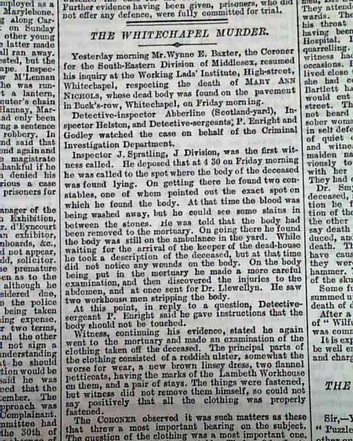 On the first victim of the Jack the Ripper case... - RareNewspapers.com
