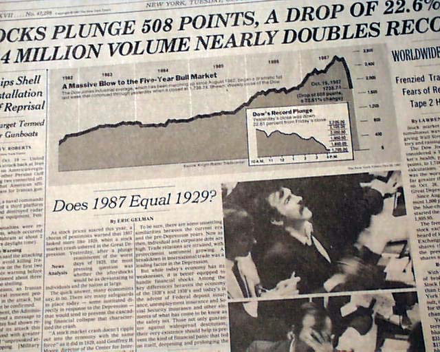 The 1987 stock market crash... - RareNewspapers.com