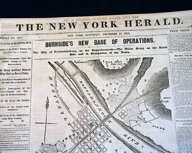 1862 Civil War Map - Fredericksburg VA... - RareNewspapers.com