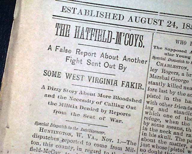 The Hatfield-McCoy feud... - RareNewspapers.com