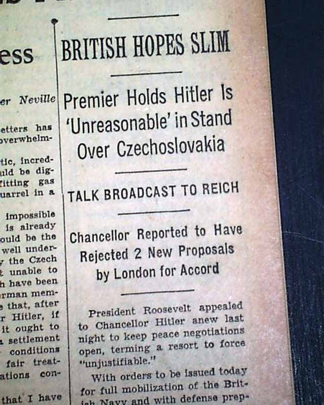 Neville Chamberlain on Appeasement speech.... - RareNewspapers.com