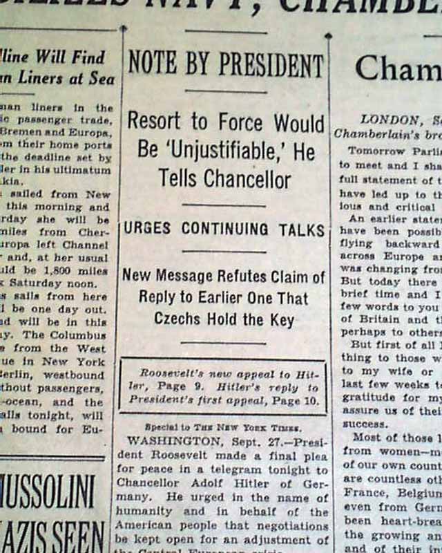 Neville Chamberlain on Appeasement speech.... - RareNewspapers.com