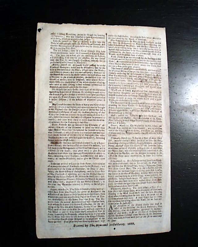 Genuine London Gazette newspaper from 1666... - RareNewspapers.com