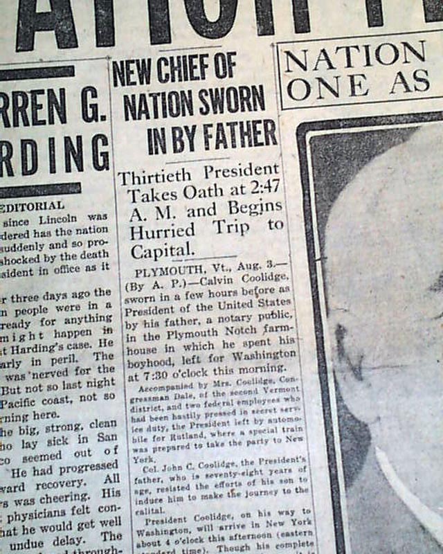 Death of President Warren G. Harding... - RareNewspapers.com