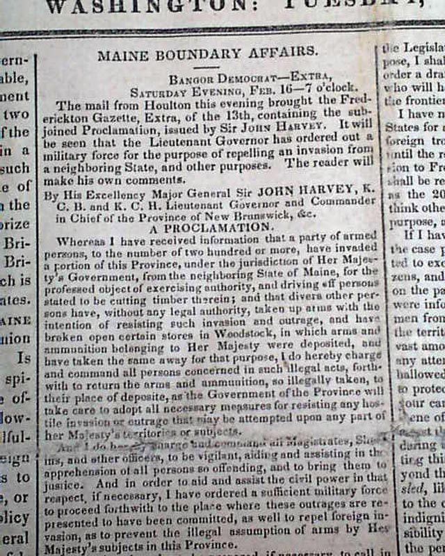 The bloodless Aroostook War... - RareNewspapers.com
