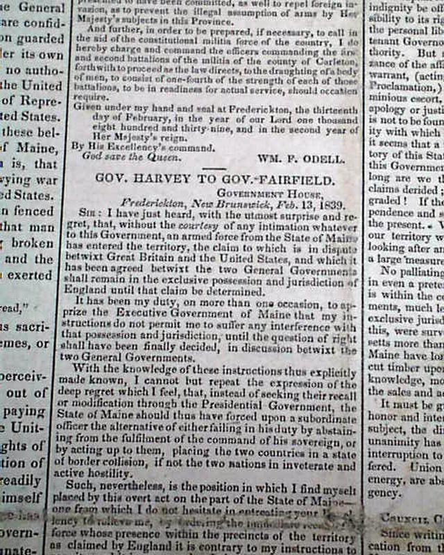The bloodless Aroostook War... - RareNewspapers.com