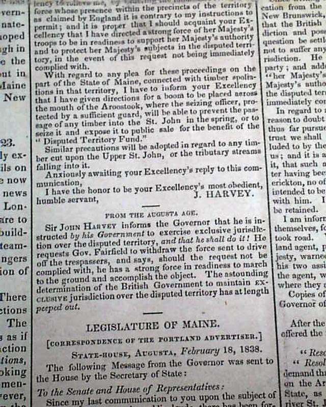 The bloodless Aroostook War... - RareNewspapers.com