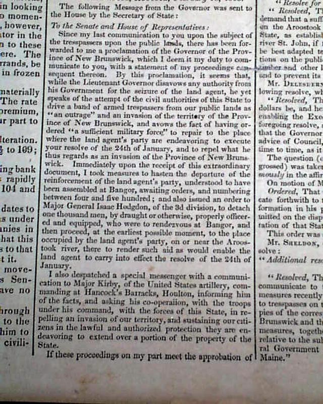 The bloodless Aroostook War... - RareNewspapers.com