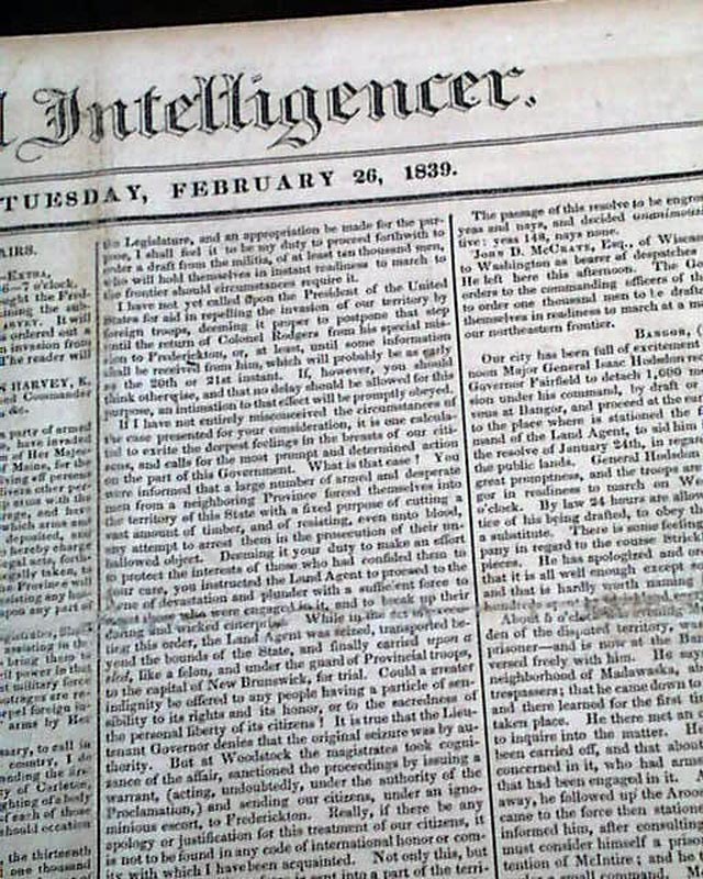 The bloodless Aroostook War... - RareNewspapers.com
