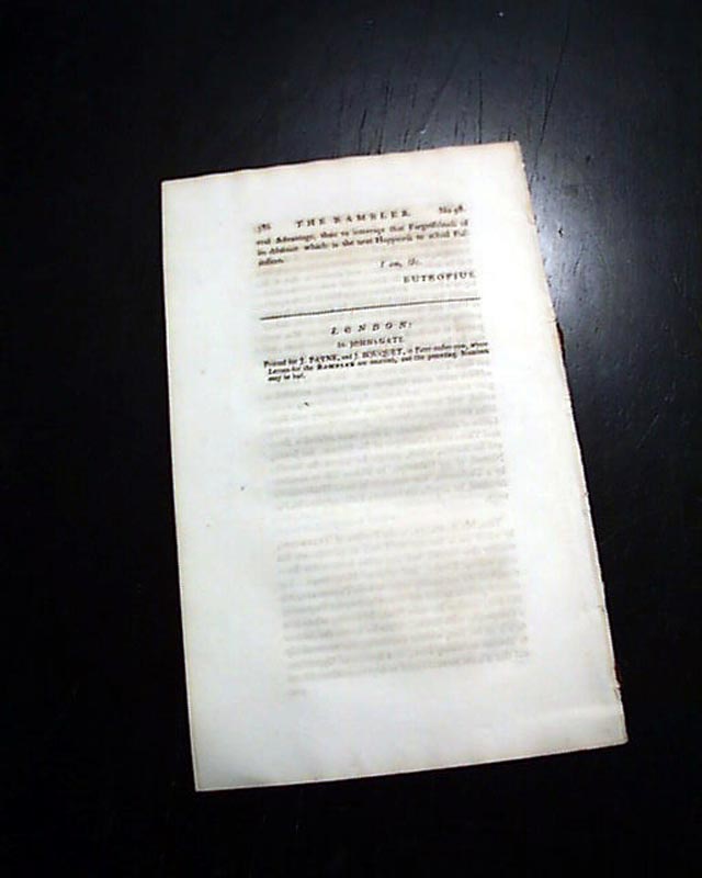 Uncommon 18th century newspaper by Samuel Johnson... - RareNewspapers.com