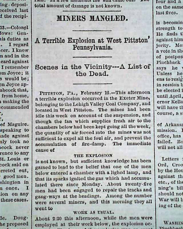 West Pittston, Pennsylvania mine disaster... - RareNewspapers.com