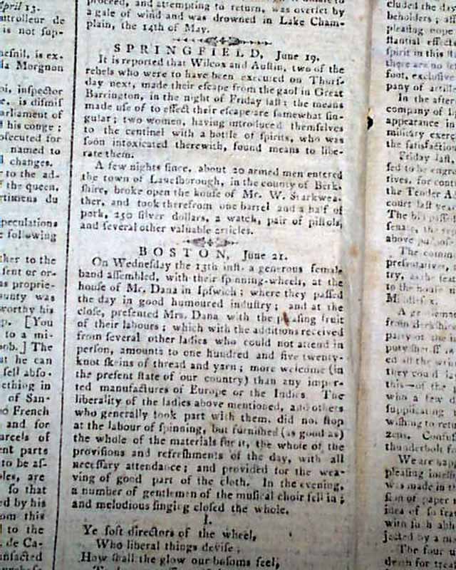 Concerning Shays' Rebellion, & Wilcox & Austin... - RareNewspapers.com