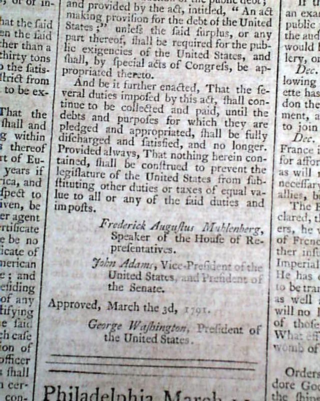This Act of Congress sparked the Whiskey Rebellion... President ...