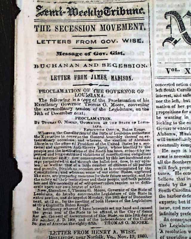 Reports on secession from the Union... - RareNewspapers.com