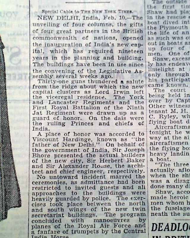 New Delhi becomes the capital city of India... - RareNewspapers.com