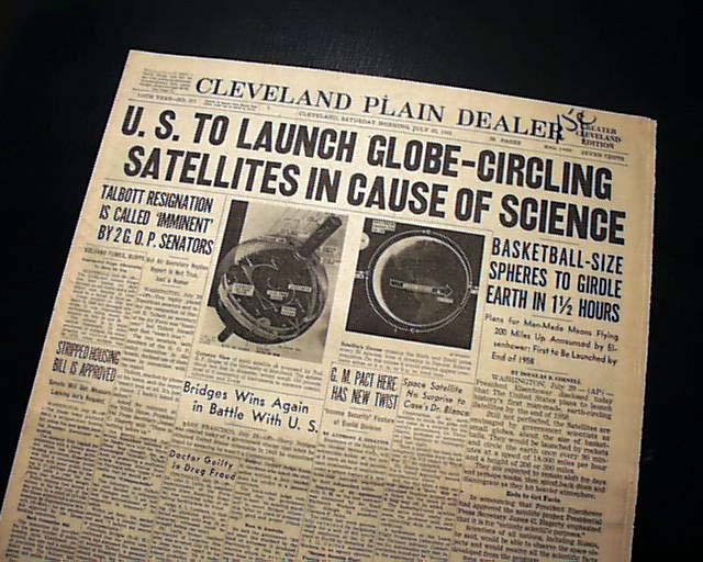 U.S. announces the beginning of the 'space race'... - RareNewspapers.com