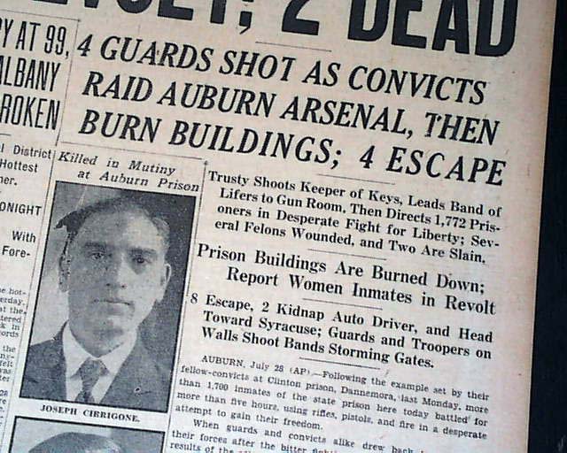 Auburn, New York prison riot.... - RareNewspapers.com