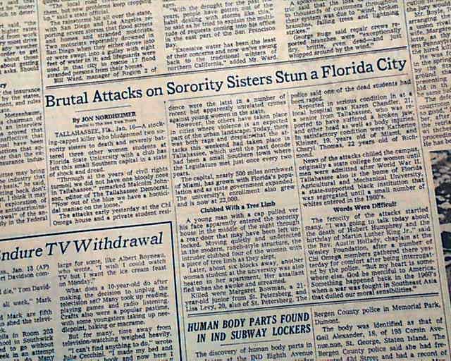 1970 Ted Bundy's sorority house attack... - RareNewspapers.com