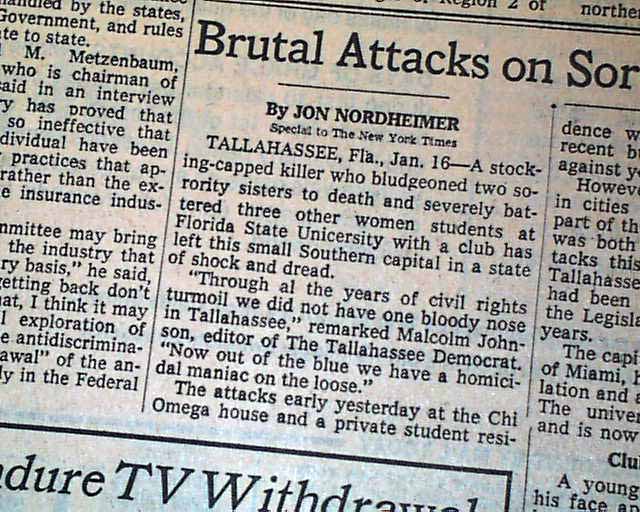 1970 Ted Bundy's sorority house attack... - RareNewspapers.com