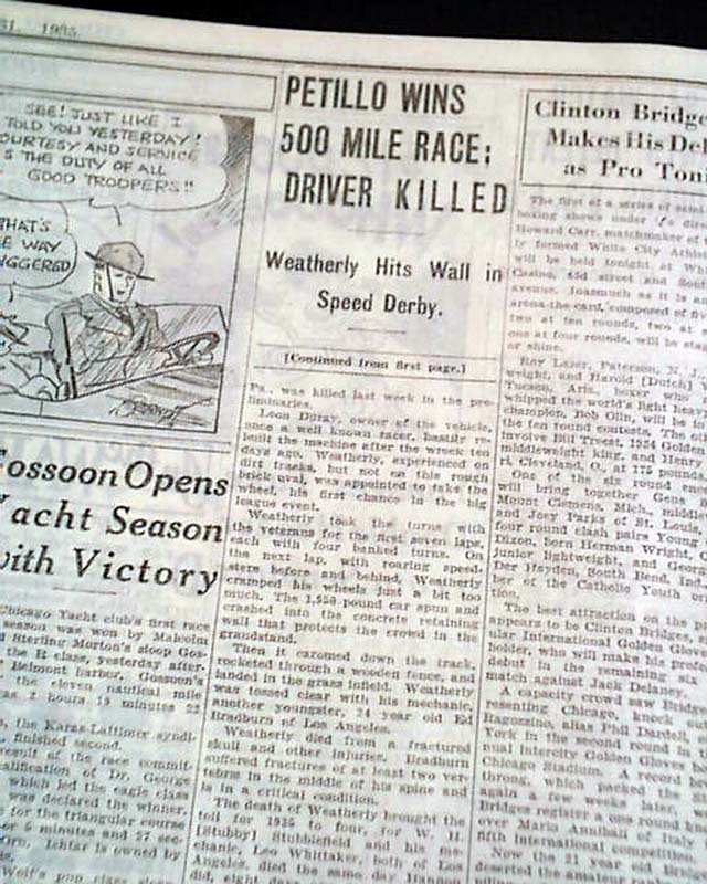 Kelly Petillo wins 1935 Indianapolis 500... - RareNewspapers.com