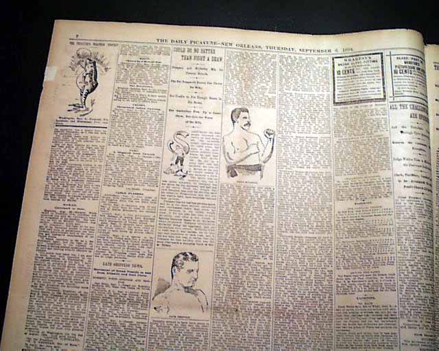 Early boxing match w/ illustrations... - RareNewspapers.com