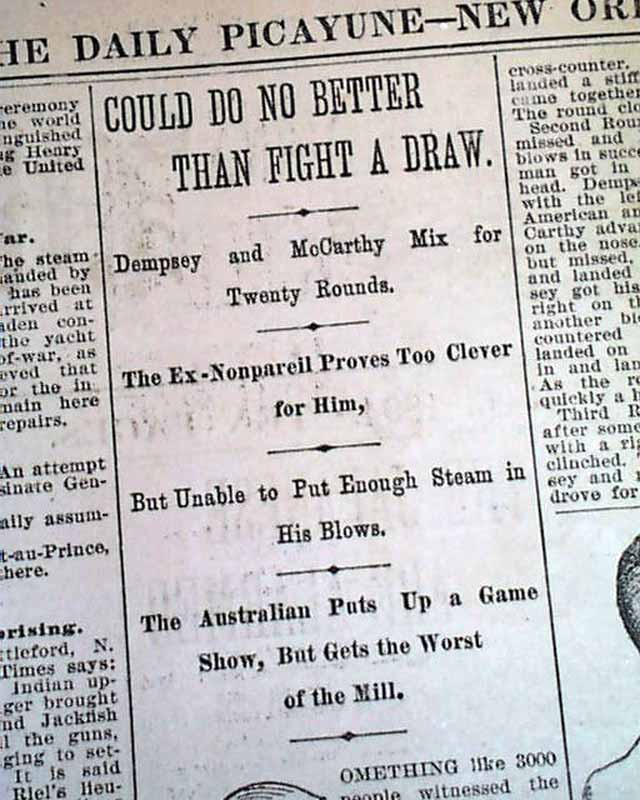 Early boxing match w/ illustrations... - RareNewspapers.com