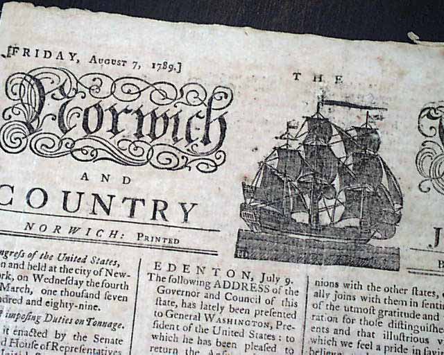 Terrific display newspaper from 1789... - RareNewspapers.com