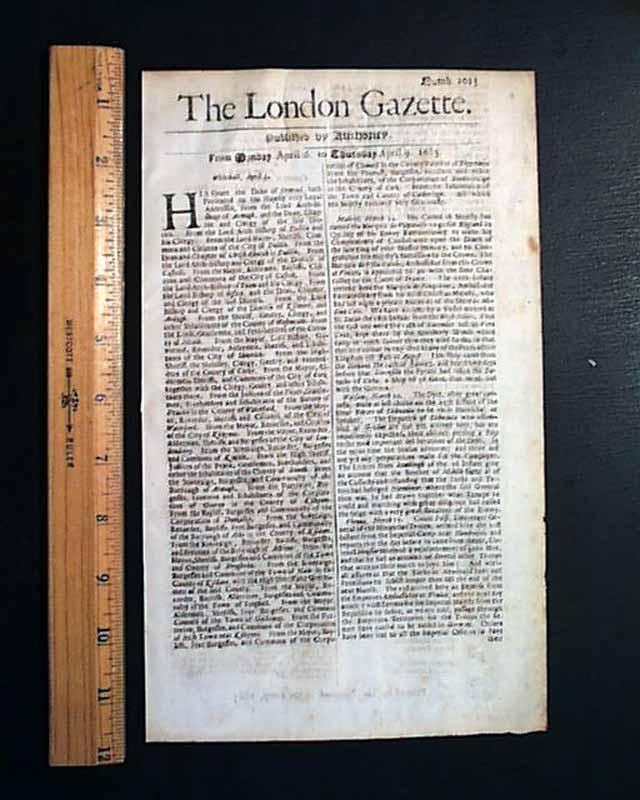 World's Oldest NEWSPAPER - 1685 Gazette 325+ Years Old ...