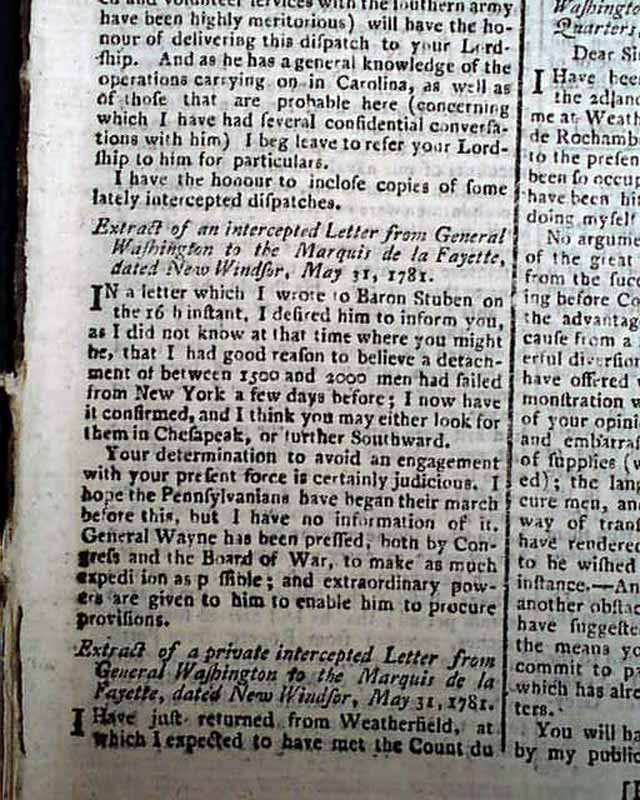 George Washington letter on the front page... - RareNewspapers.com