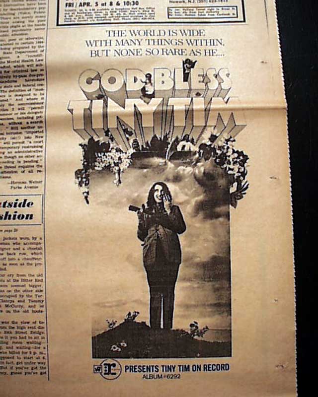 1968 Tiny Tim debut album release ad... - RareNewspapers.com
