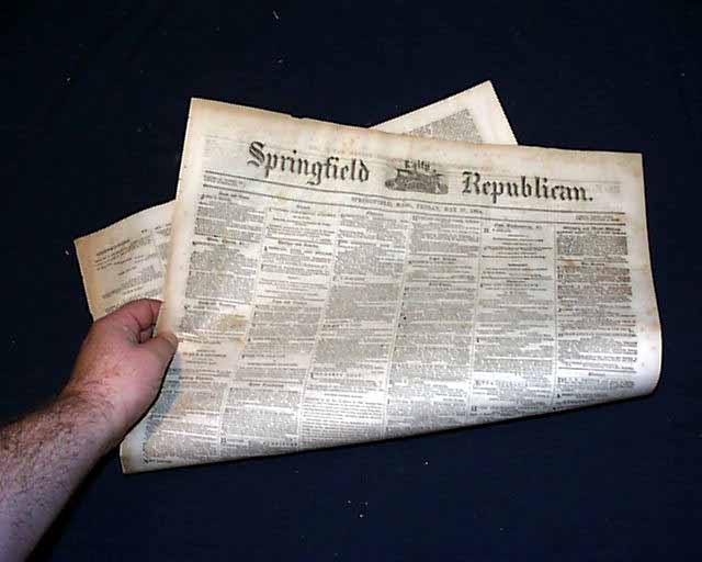 1864 Springfield MA Newspaper.... - RareNewspapers.com