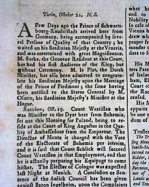 World's Oldest NEWSPAPER 1724 Gazette 280 YEARS OLD... - RareNewspapers.com