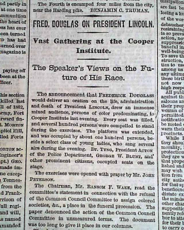 Historic Frederick Douglass speech on Abraham Lincoln ...