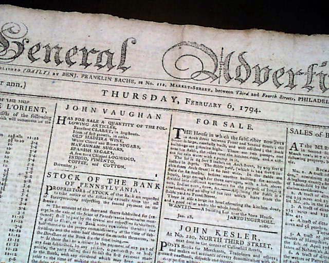 From during George Washington's administration... - RareNewspapers.com