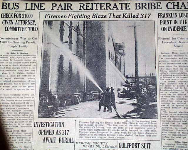 Ohio State Penitentiary Disaster Of 1930.... - RareNewspapers.com