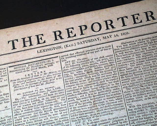 Currently the earliest Kentucky newspaper in our inventory ...